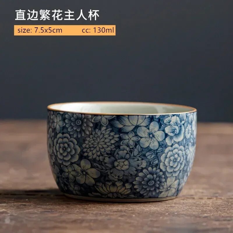 Керамическая чайная чашка JINGDE TEA SET, See the options char, Темно-синий