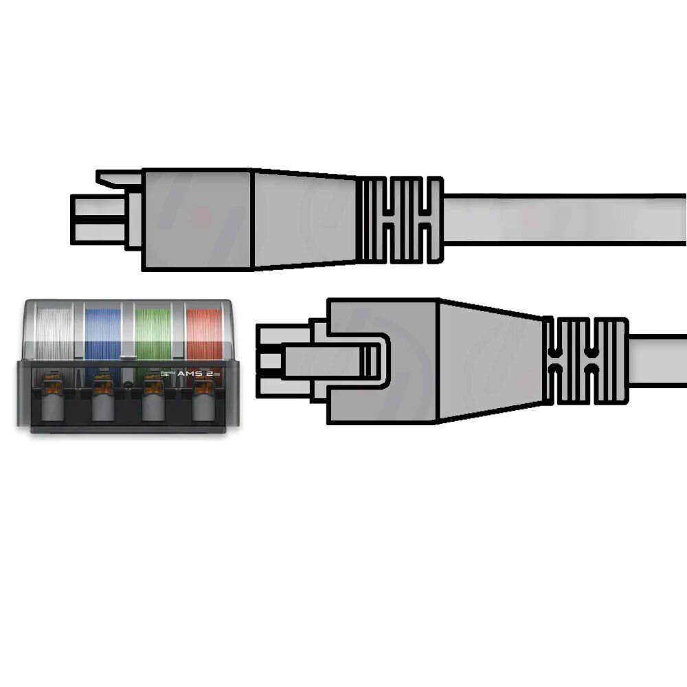 Кабель шины 6-контактный для 3D-принтеров серий X1/P1/H2D от Bambu lab AMS/AMS 2 Pro/AMS HT длиной 1,5 м