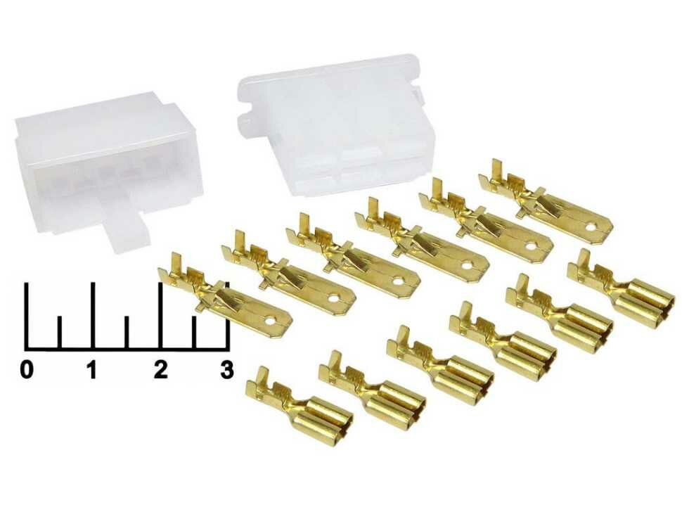 Разъем 6pin в комплекте 6.3мм DJ70611-6.3-11/21