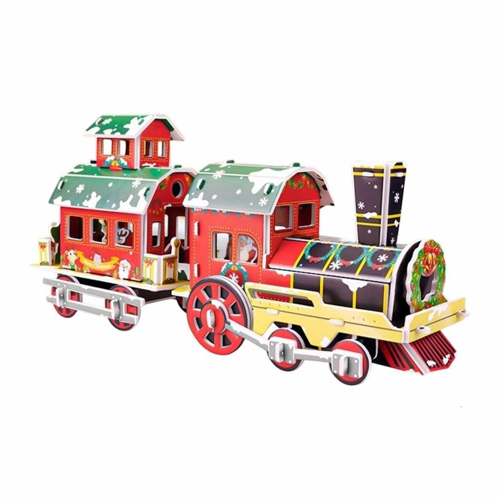 Рождественская детская игрушка-пазл 3d Модель Ручной Работы Creative DIY-Рождественский Поезд