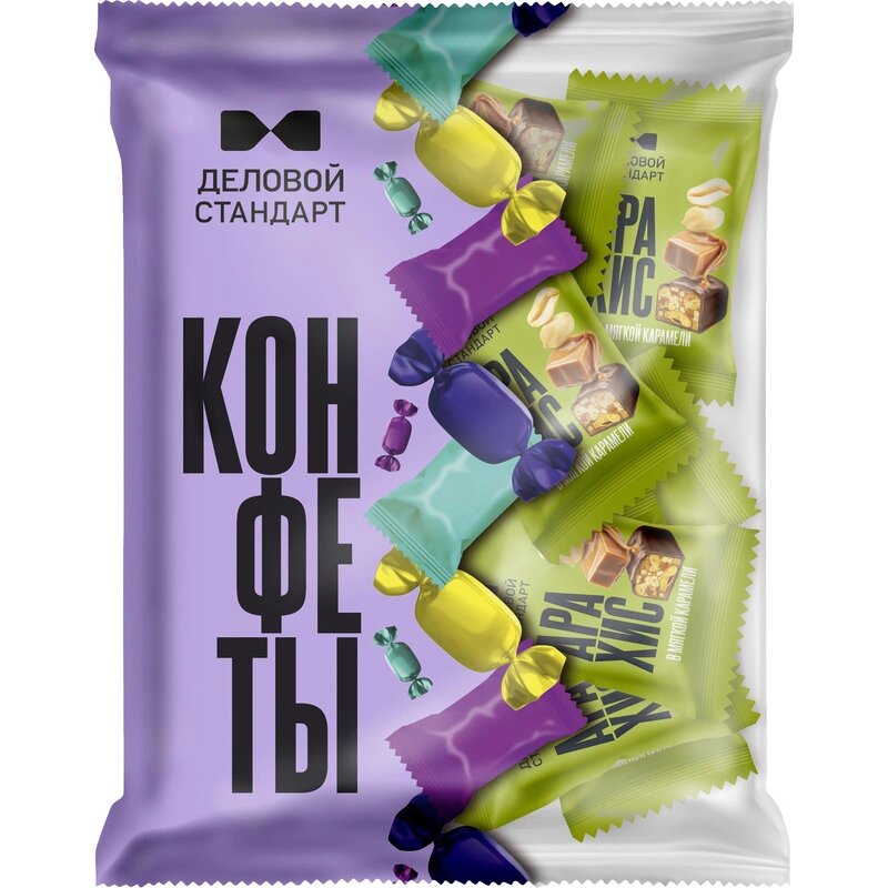 Конфеты глазированные Деловой Стандарт арахис в мягкой карамели, 700г