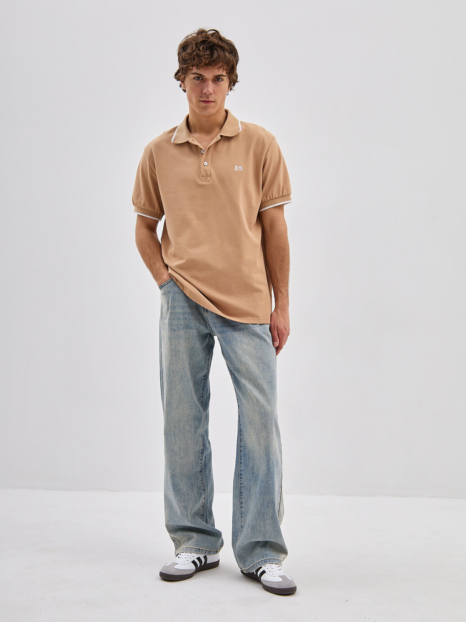 Джинсы трубы мужские широкие трубы, оверсайз 