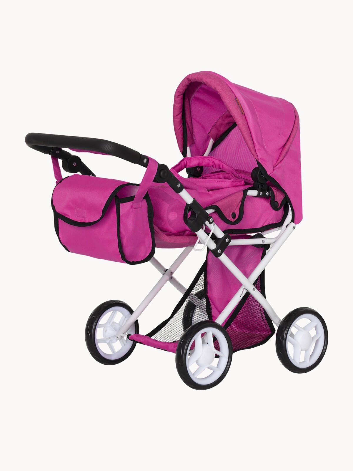 Коляска для кукол Carrello Unico, трансформер 2в1, с люлькой-переноской, детская, розовый