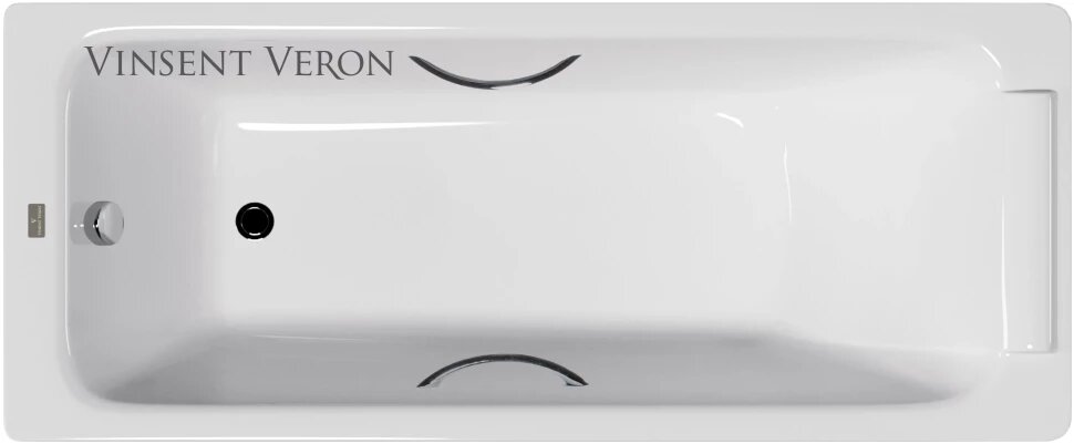 Ванна чугунная Vinsent Veron Italon VIT1707045H/E60327CH 170x70 см, с ручками, белый
