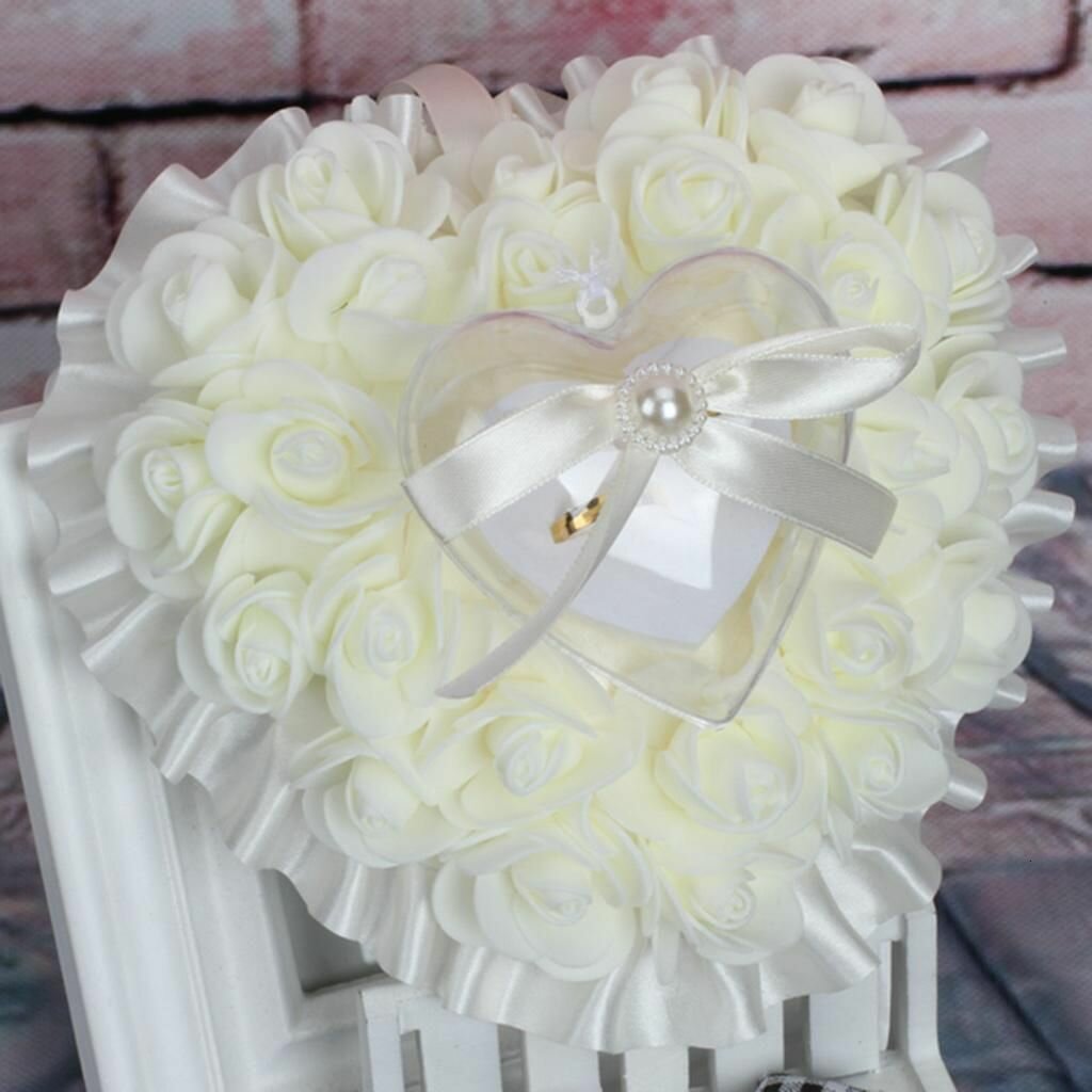 Бархатная коробочка для колец в форме сердца с подушечками-подушечками в винтажном стиле для свадьбы