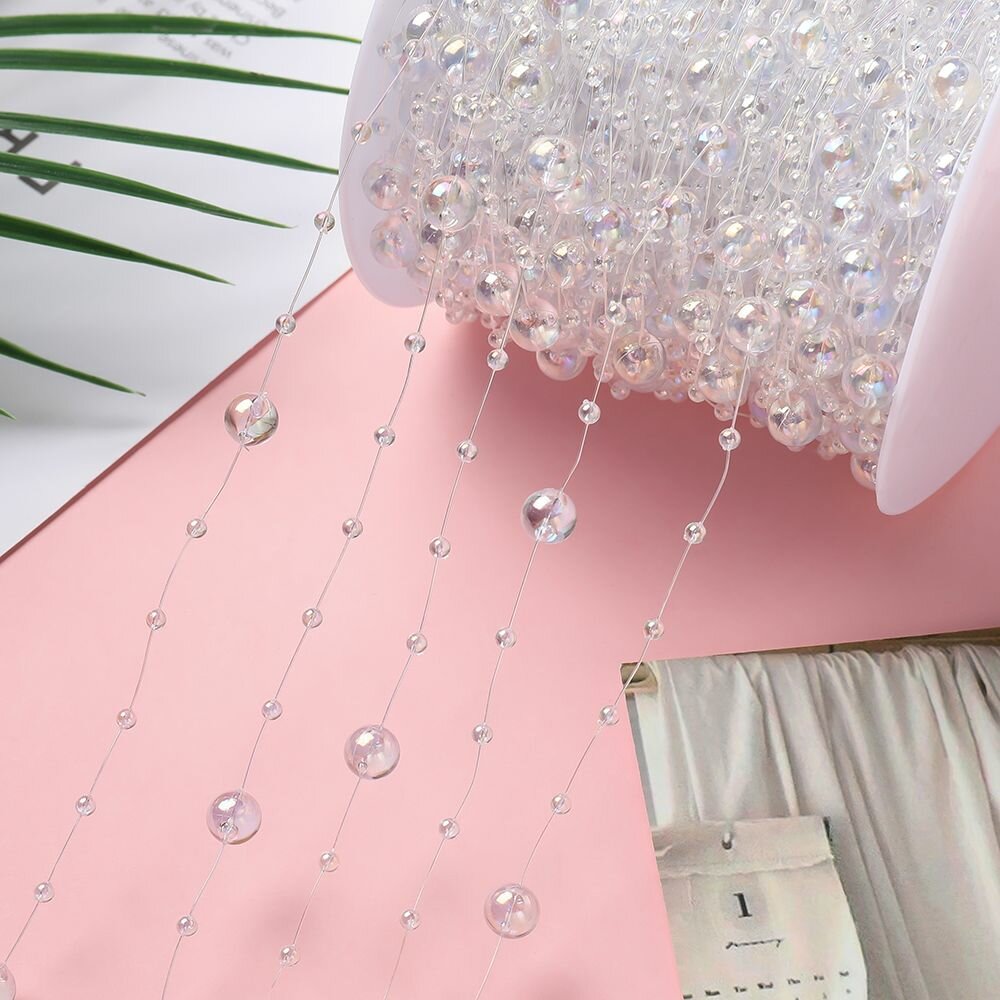 Цепочка из искусственного жемчуга 5M,3*8MM, для свадебного декора.