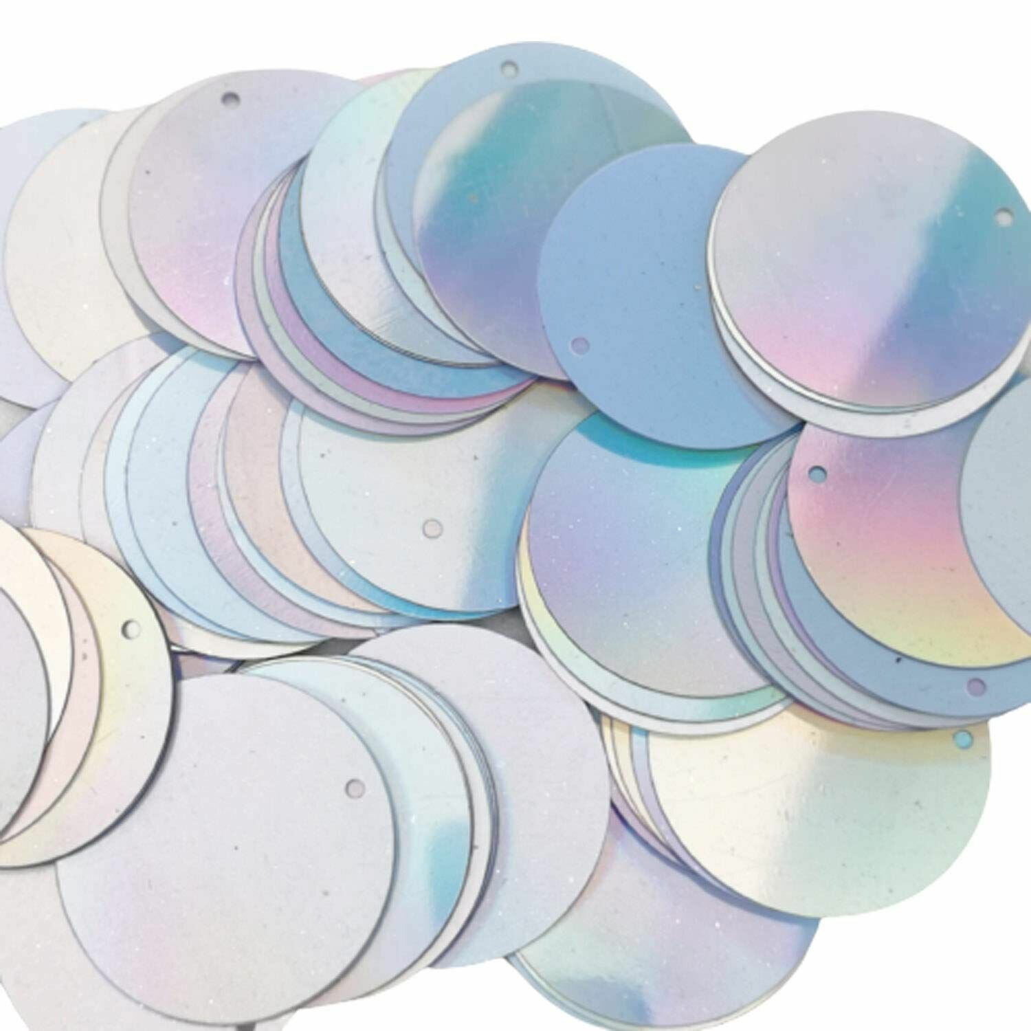 Блестки пайетки 30 мм плоские для вышивки и рукоделия, шитья декора одежды и украшений, набор 200 шт, мерцающие под разными углами, Astra&Craft