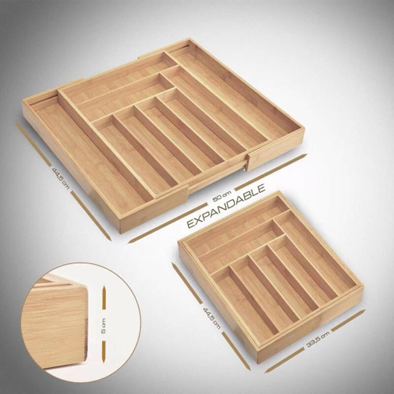 Лоток для столовых приборов ATTRIBUTE GADGET BAMBOO TOUCH раздвижной 34.5-51х44.5х6.5см
