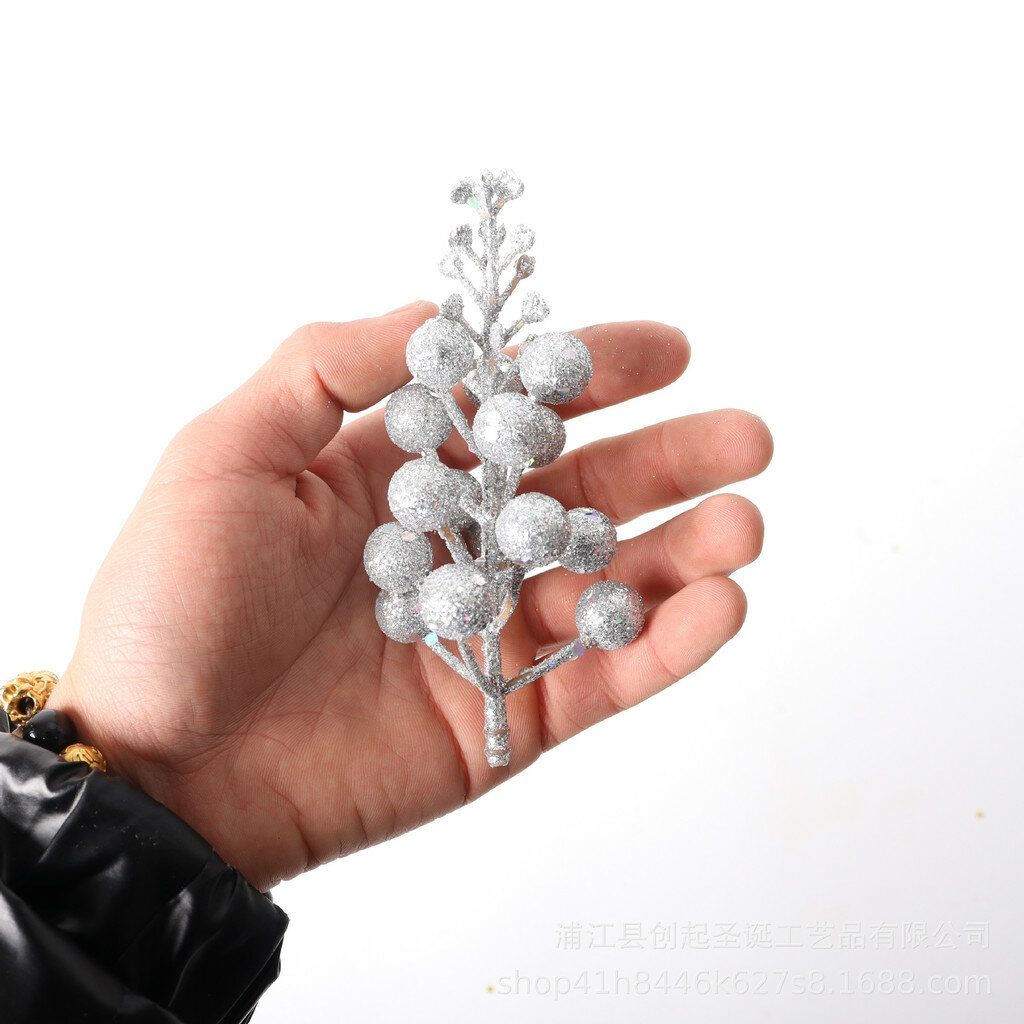 Яркие 15 иридесцентных золотых и серебряных украшений для ягод для элегантного праздничного оформления серебро