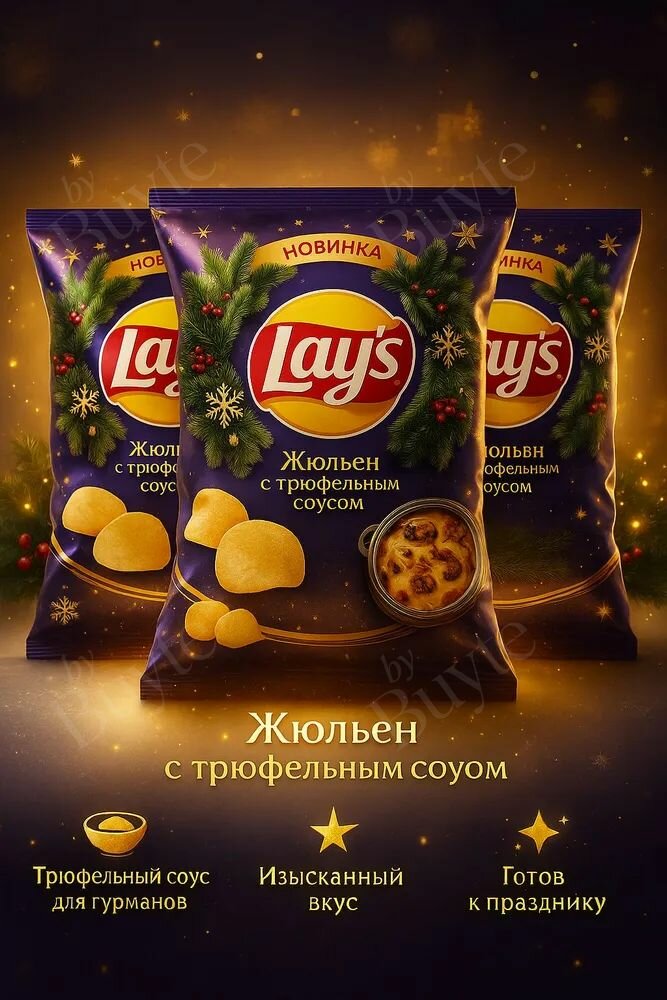 Чипсы картофельные Lay's/ Лейс Жюльен с трюфельным соусом, 3 по103г