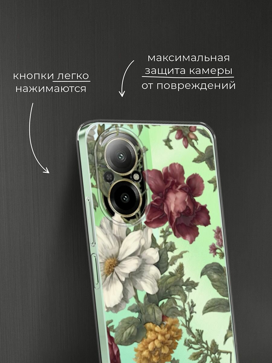 Чехол на Realme C67 4G / Реалми C67 4G с принтом Акварельные цветы 2 — фото 1