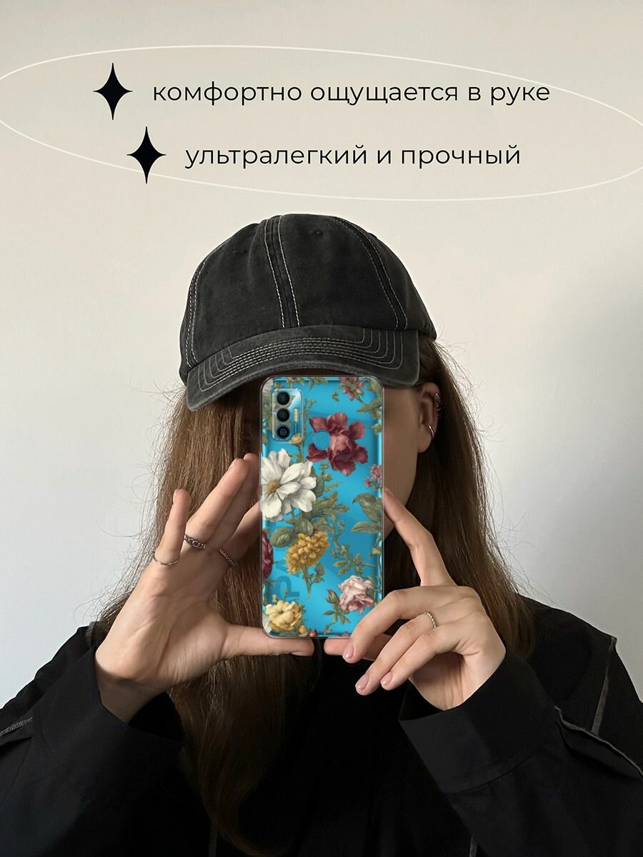Чехол на Tecno Spark 7 / Техно Спарк 7 с принтом Акварельные цветы 2 — фото 1