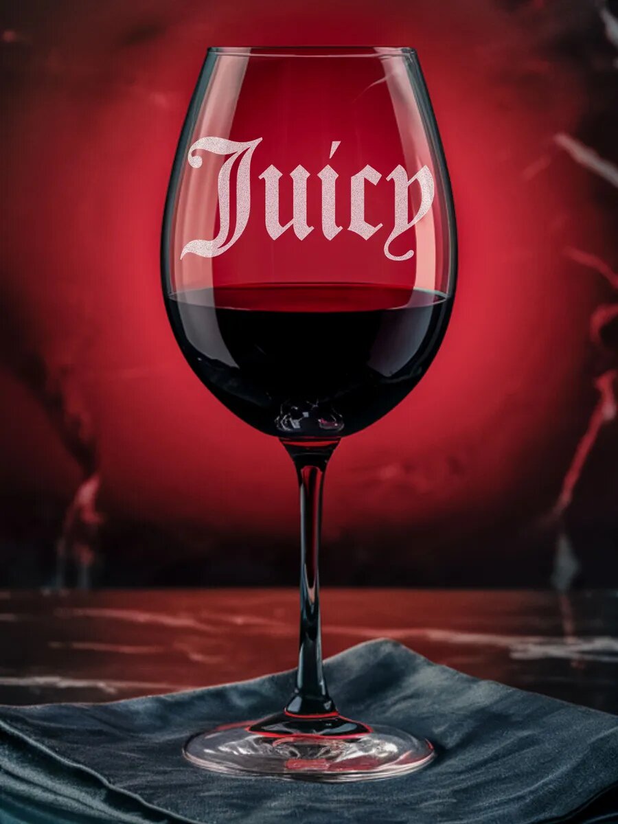 Бокал винный с гравировкой трендовый juicy