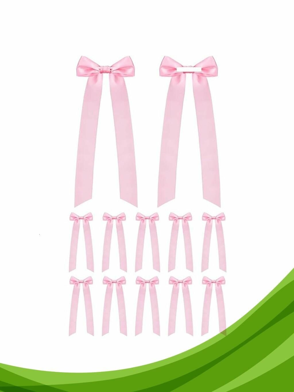 12 шт. клейкие банты для свадебных свечей, Розовый