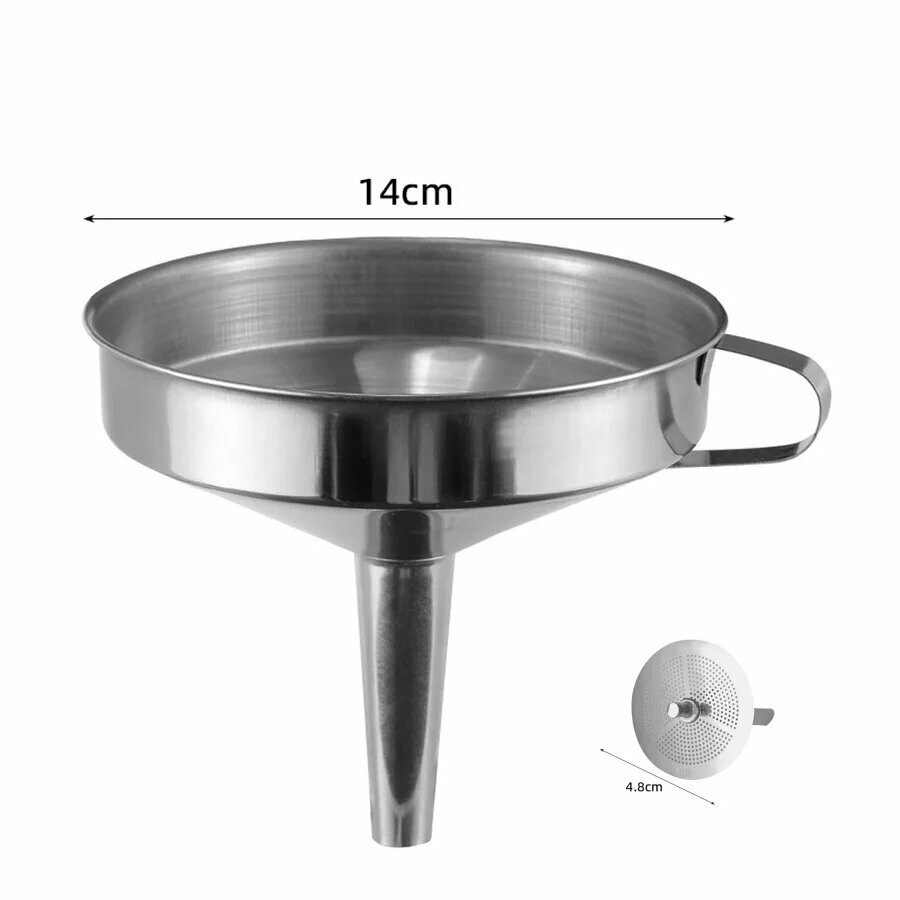 Кухонная Воронка Из Нержавеющей Стали С Съемным Фильтром Для Розлива Напитков И Перекачки Жидкостей, Пищевое Сито Из Металла