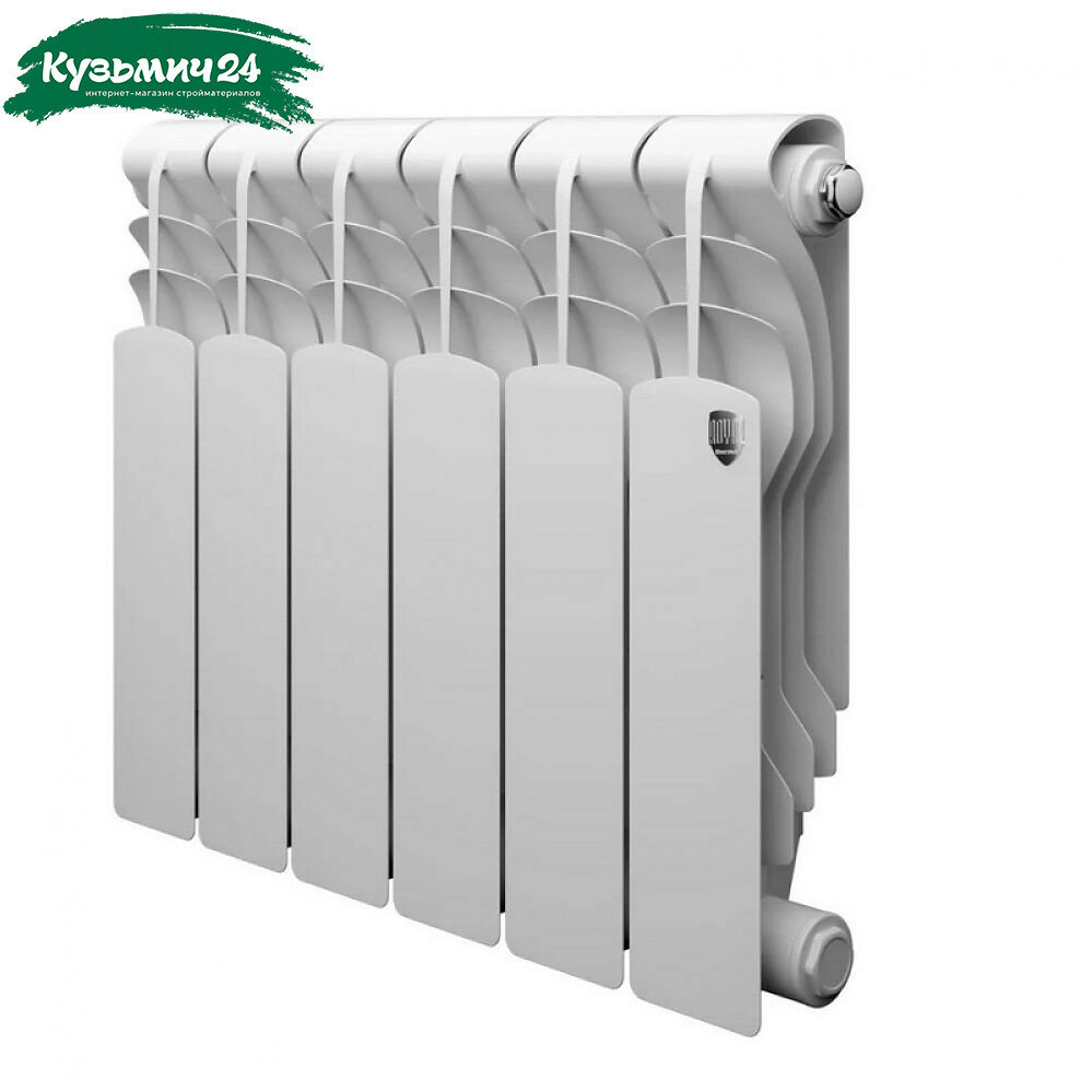 Радиатор секционный Royal Thermo Revolution Bimetall 350, HC-1072193, RAL9016, биметалл, 6 секций