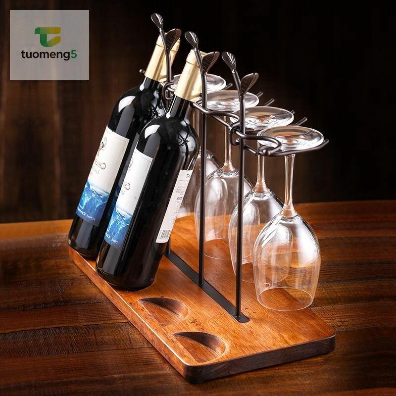 Винная стойка, держатель для 4 бутылок 4 бокала для вина