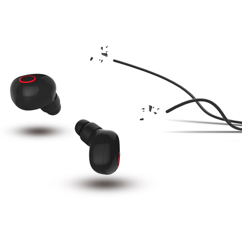 Навушники TWS T13 True Wireless Bluetooth 5.0 с микрофоном и зарядным футляром, черный, белый, Talk Time 4 часа, Music Time 4.5 часа, Earphone Size 2*2*1.4cm, Charging Box Size 5.3*4*2.4cm, Package Size 12*8*4cm, Package Weight 108g, 1 пара наушников, 1