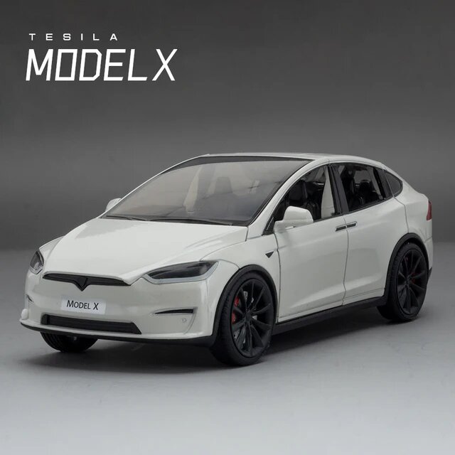 1:24 Roadster Model Y Model 3 Model S Модель игрушечной машины из сплава Звук и свет Детские игрушки Коллекционные подарки на день рождения