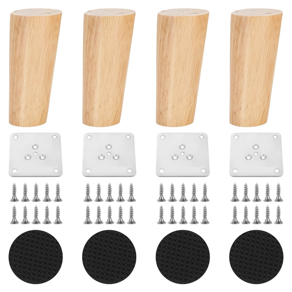 4 комплекта аксессуаров для ножек шкафа из массива дерева-10 см-наклонные