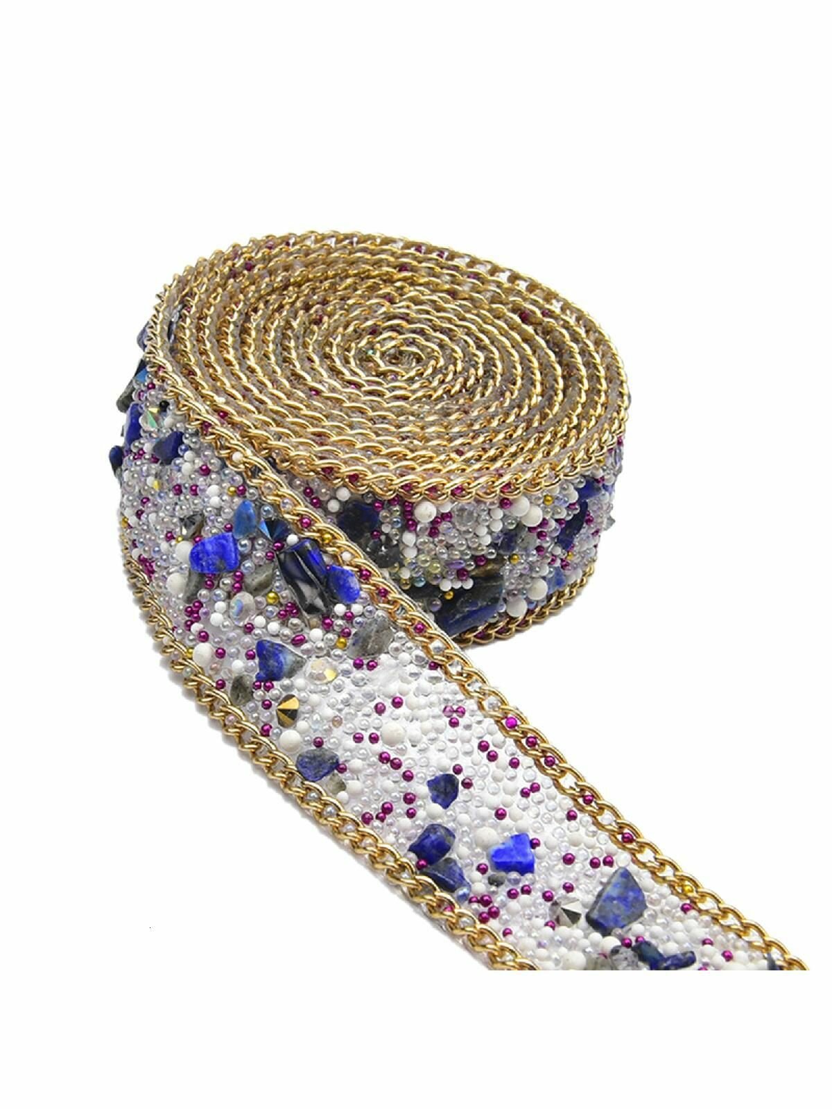 Блестящая лента со стразами, - 5