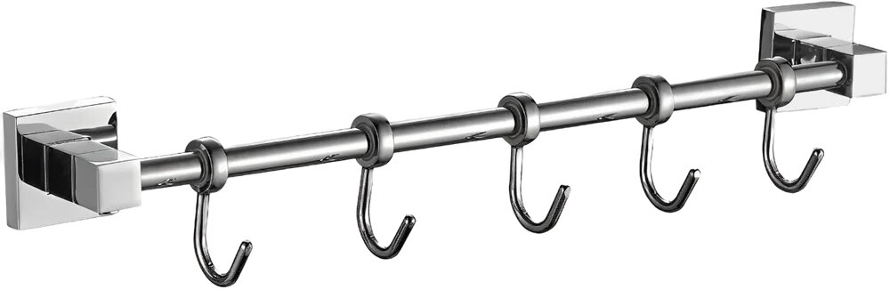 Крючок Haiba HB86 15-5 из нержавеющей стали, 5 крючков, хром, вешалка для полотенец в ванную