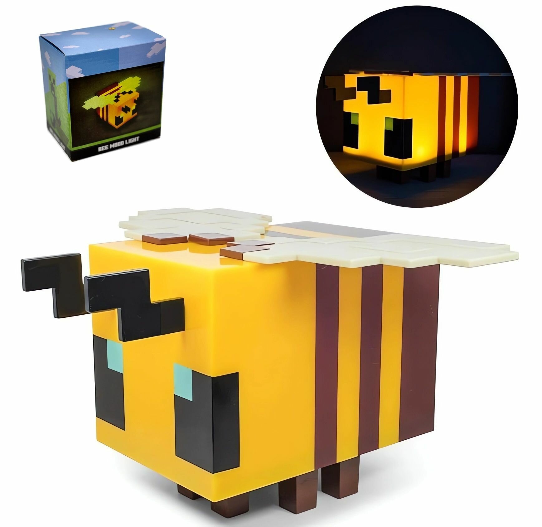 Светильник-ночник Майнкрафт/minecraft (Пчелка), USB-заряжаемый