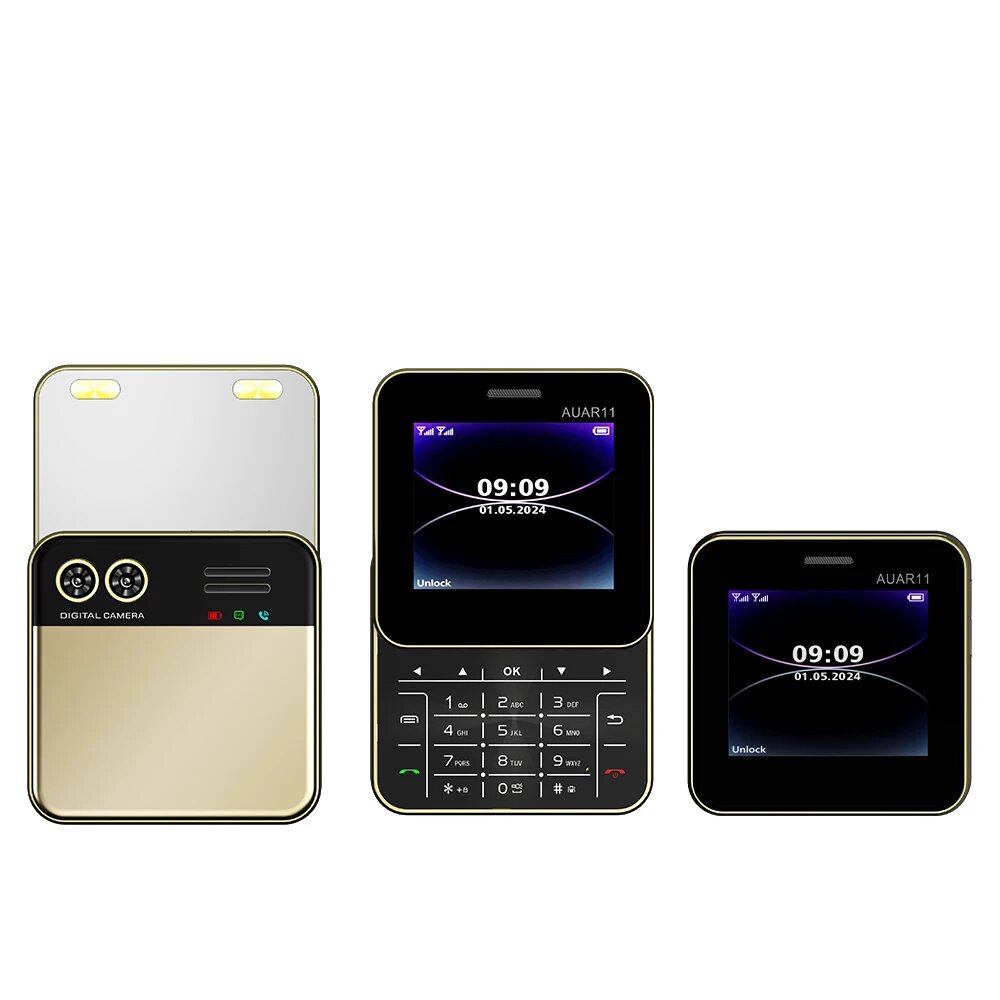 SERVO AUAR11 Side Sliding 2G Mobile Phone 2 SIM Standby Magic Voice Speed Dial FM Flashlight 2.4" Rotating Screen Cute Cellphone