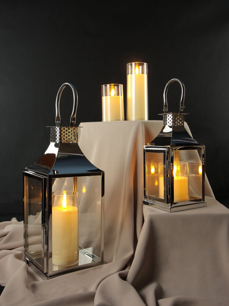 Набор декоративных фонарей Steel Light, металл, стекло, серый, 2 шт