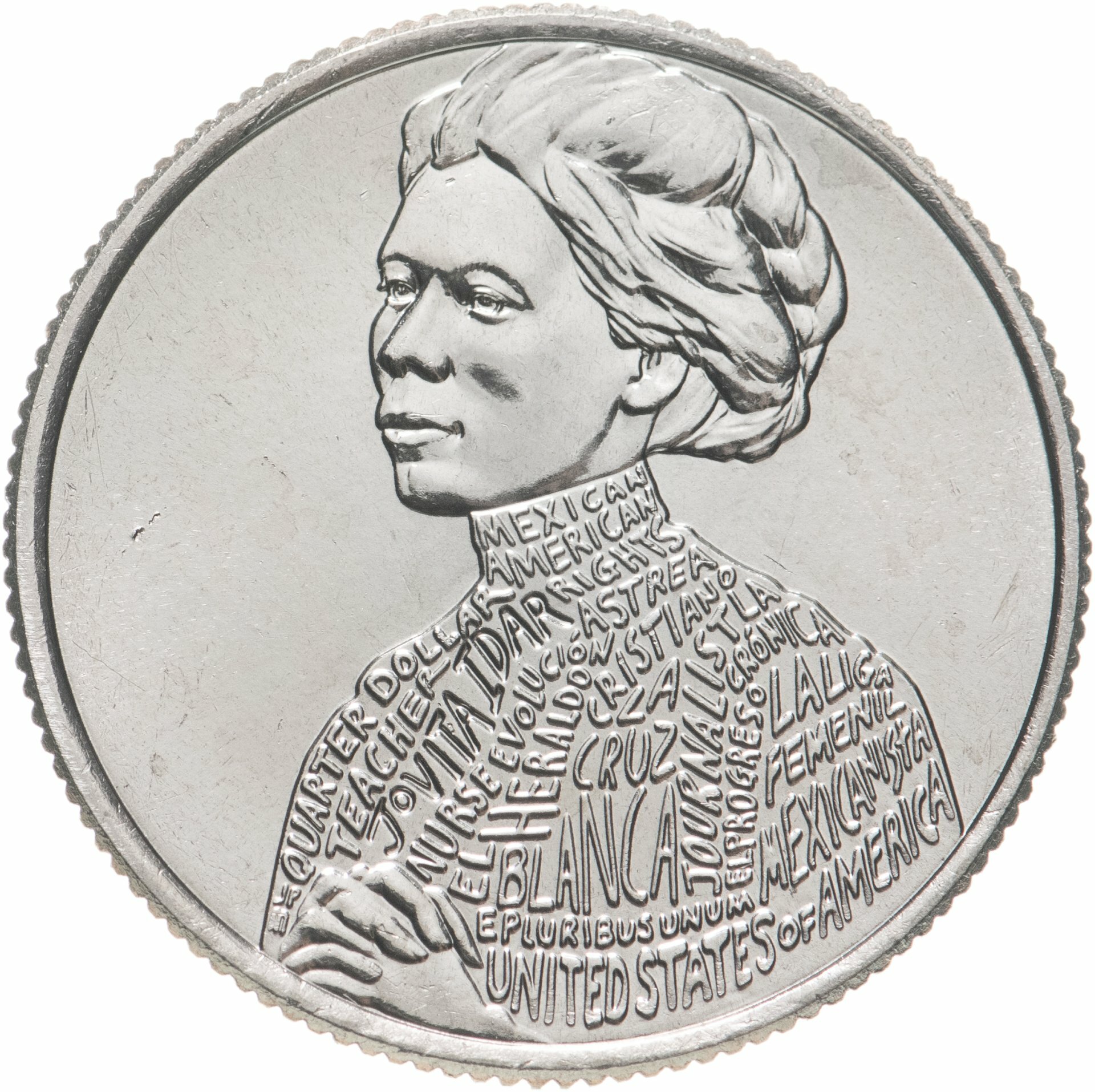 США 1/4 доллара 25 центов, квотер 2023 D Американские женщины - Журналистка Джовита Идар 9-я, Мельхиор медь-никель, в сохранности UNC