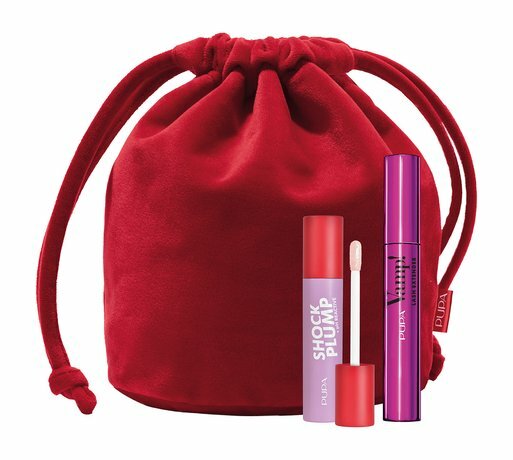 Pupa Vamp! Lash Extender + Shock Plump Soft Velvet Beauty Kit Набор для макияжа глаз и губ в косметичке 100мл