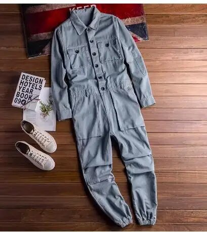 Мужской комбинезон Sayaxiga черно-желтый Серый, 4XL, photo color