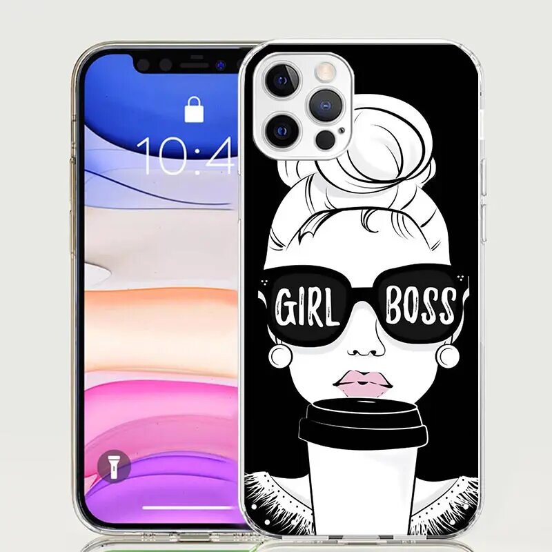 Чехол iPhone 17 Pro Girl Boss, черный