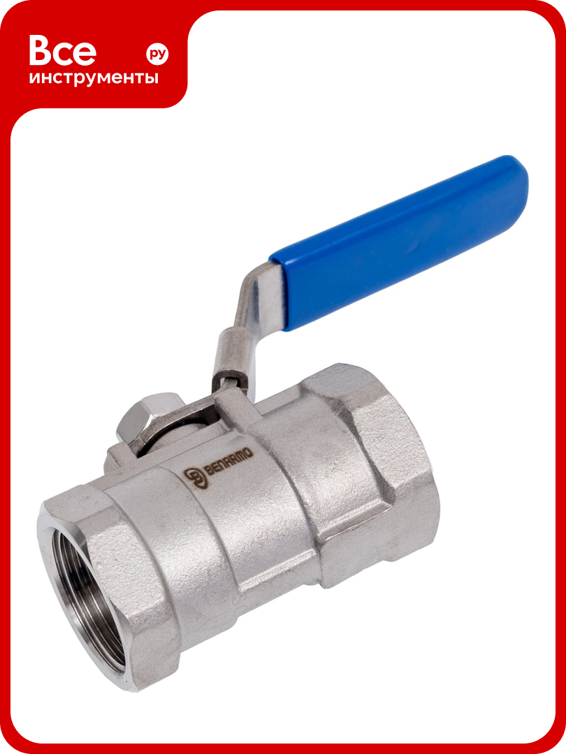 Шаровой кран Benarmo нержавеющая сталь, Ду20 Ру63 м/м 107-7370, для установки качестве запорной арматуры системах