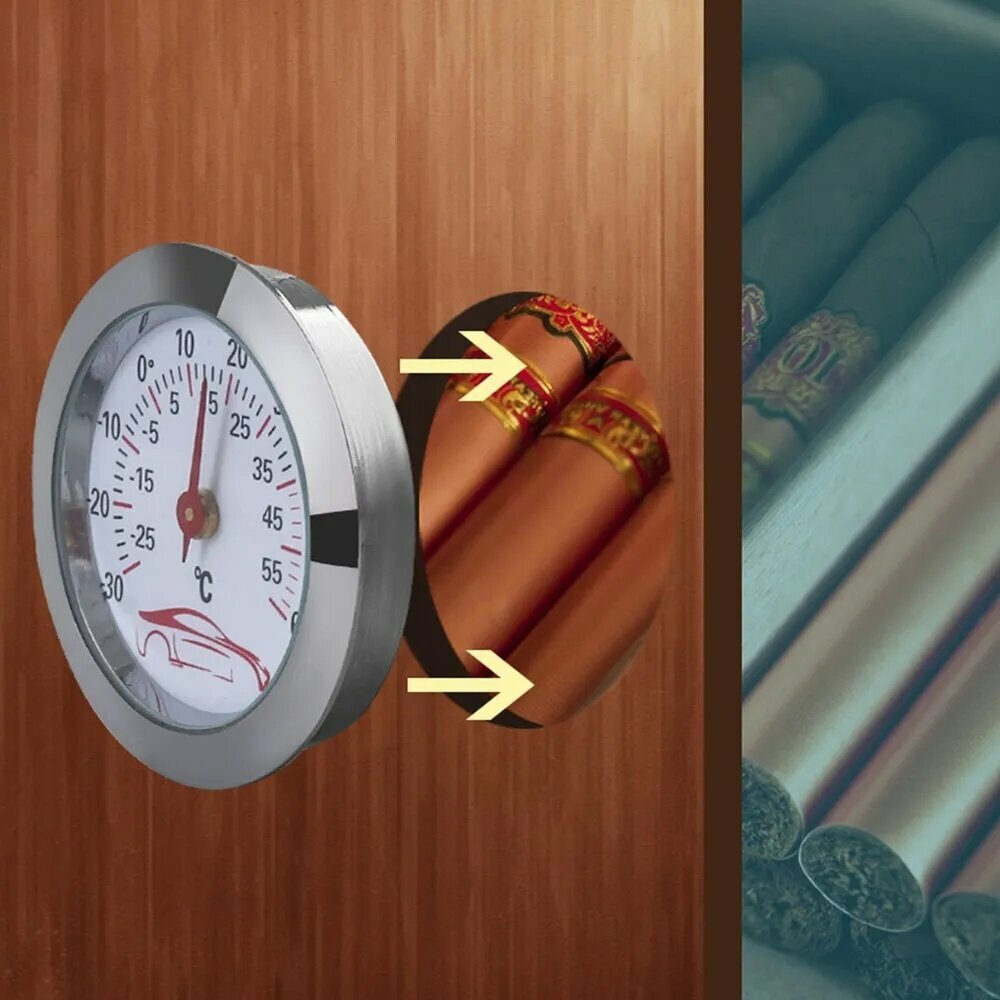 Миниатюрный автомобильный термометр стрелочный 43 мм для помещений и улицы