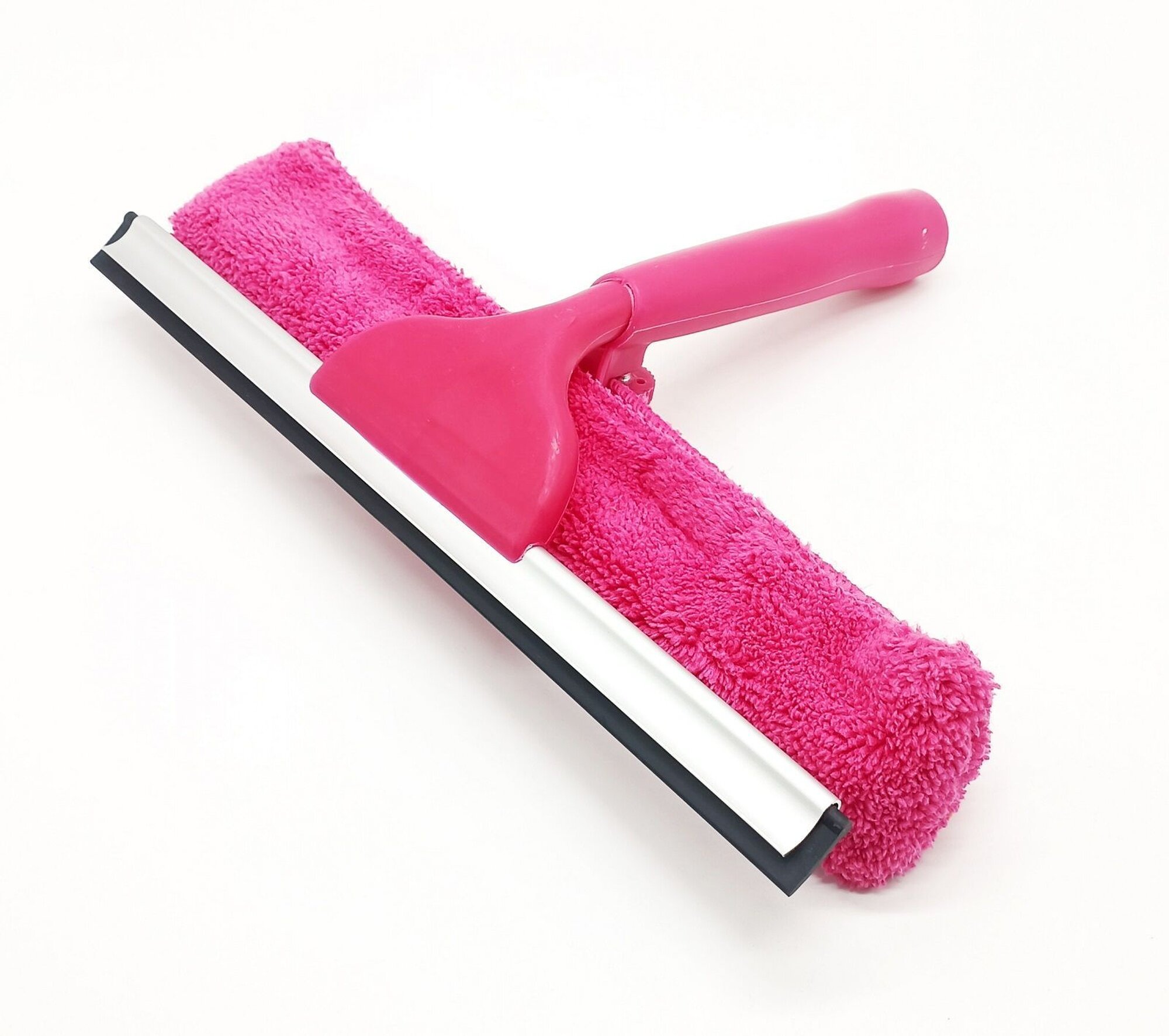 Окномойка York 084020, с насадкой из микрофибры, двусторонняя, с водосгоном, розовая