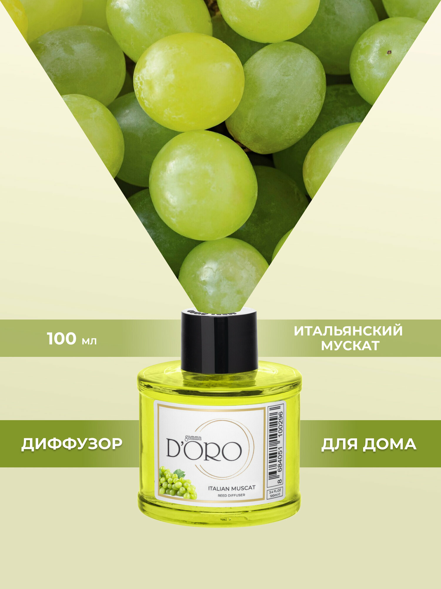 Ароматический диффузор для дома с палочками GAMMA D’ORO Итальянский мускат 100 мл