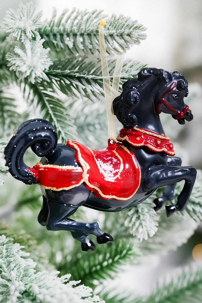 Ёлочная игрушка конь тоннер, стекло, 12 см, Винтер Деко (Winter Deco) 5030162