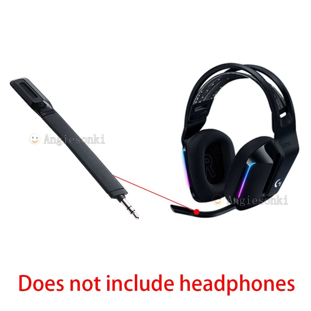 Подходит для замены микрофона и USB-приемника гарнитуры Logitech G733/второго поколения. черный микрофон