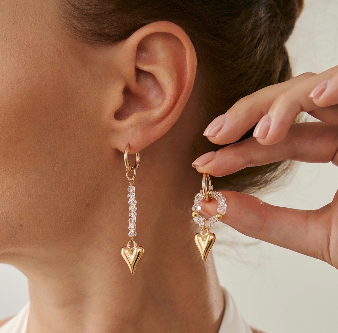 Серьги с подвесками, бисер