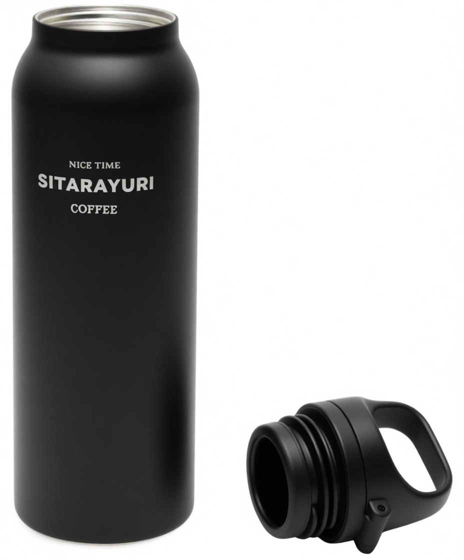 Термос SITARAYURI "ZF-071", вакуумный, сталь, черный, 600мл