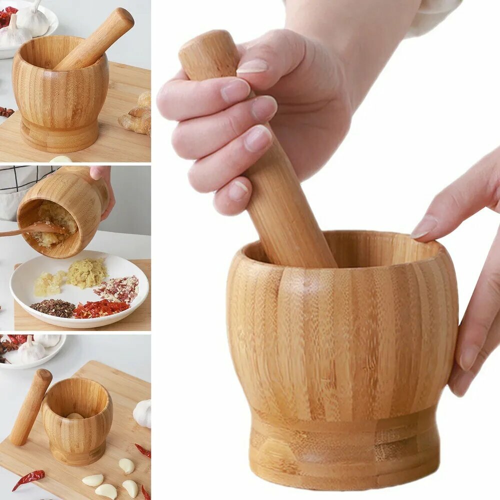 Ступка с пестиком, Натуральное дерево