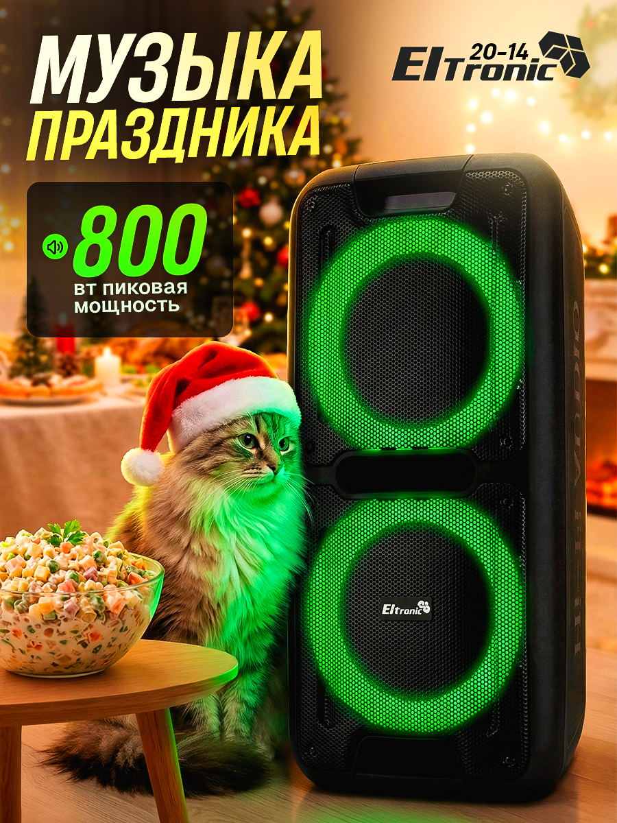 Беспроводная колонка ElTronic DANCE BOX 20-14 300, 80Вт, 7000мАч, Bluetooth