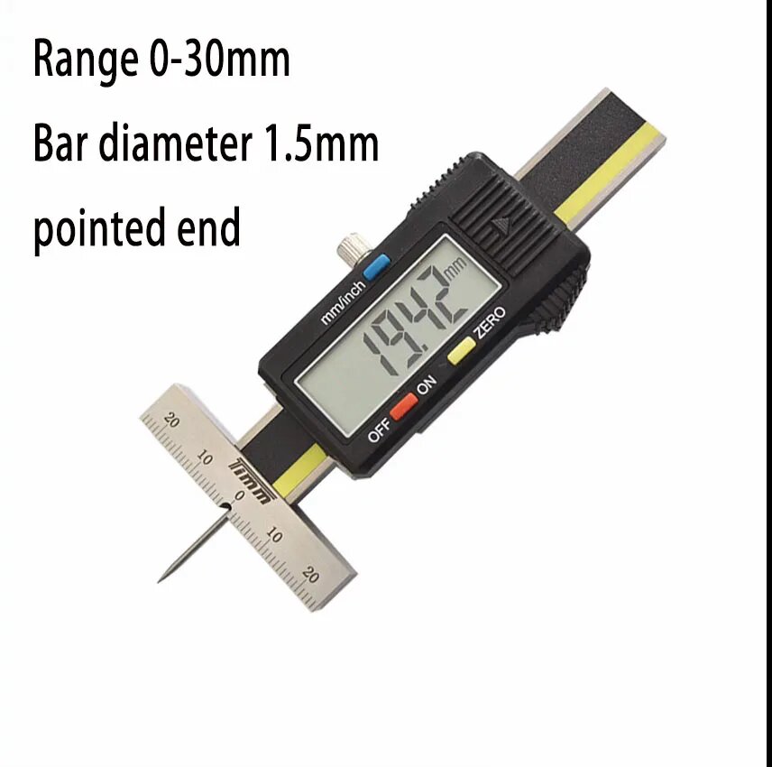 Цифровой глубиномер Малый диаметр Глубокое отверстие для измерения глубины Тонкий круглый 0-30X1.5