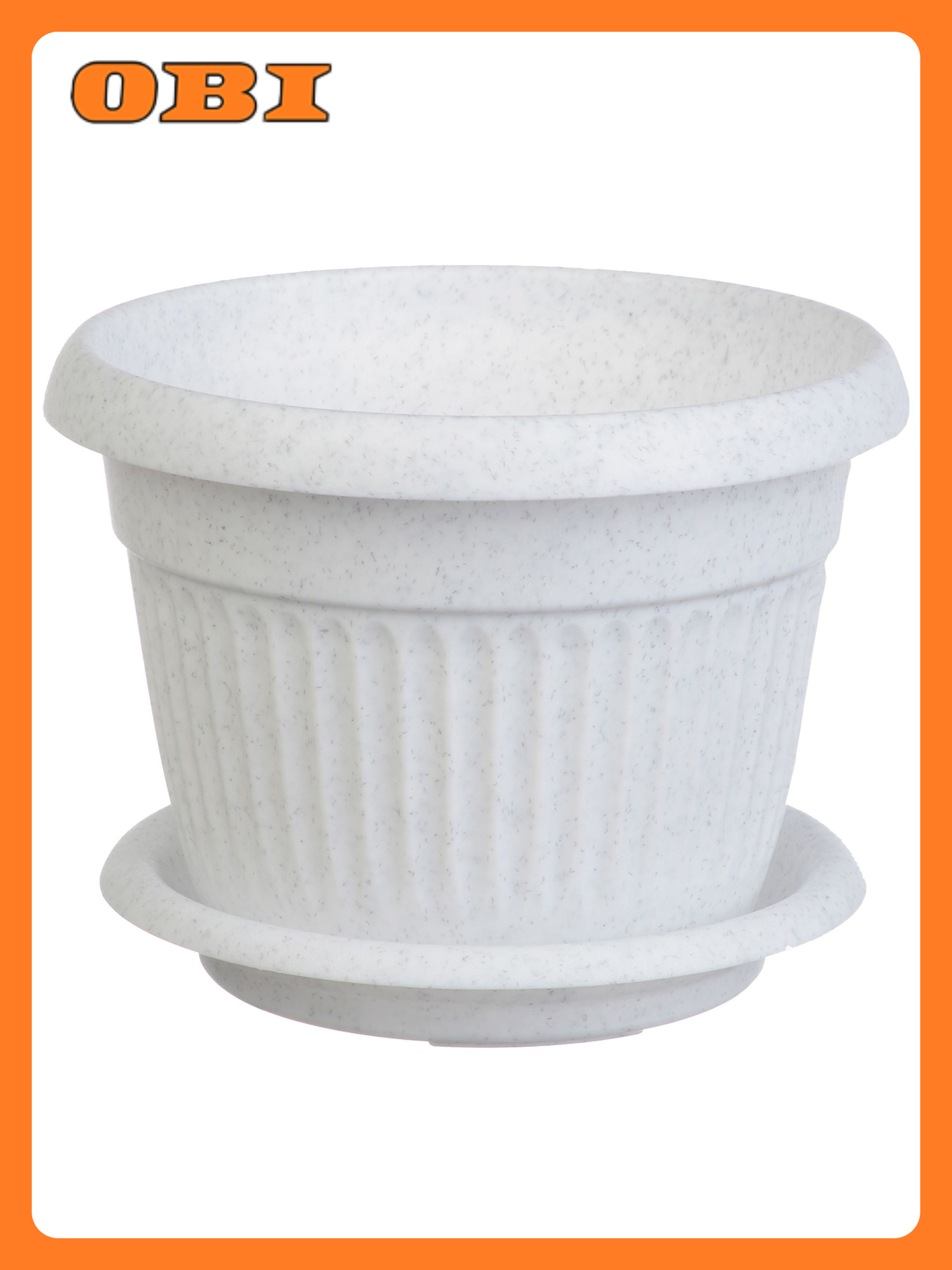 Кашпо IDEA Ливия d42 см 26 л полипропиленовое мраморное с подставкой