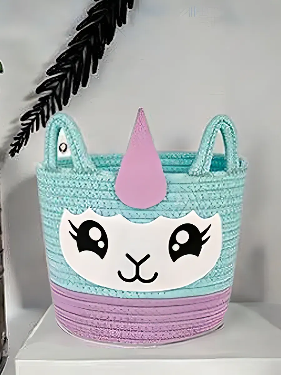 Единорог Корзина для хранения из хлопкового шнура ЭКО