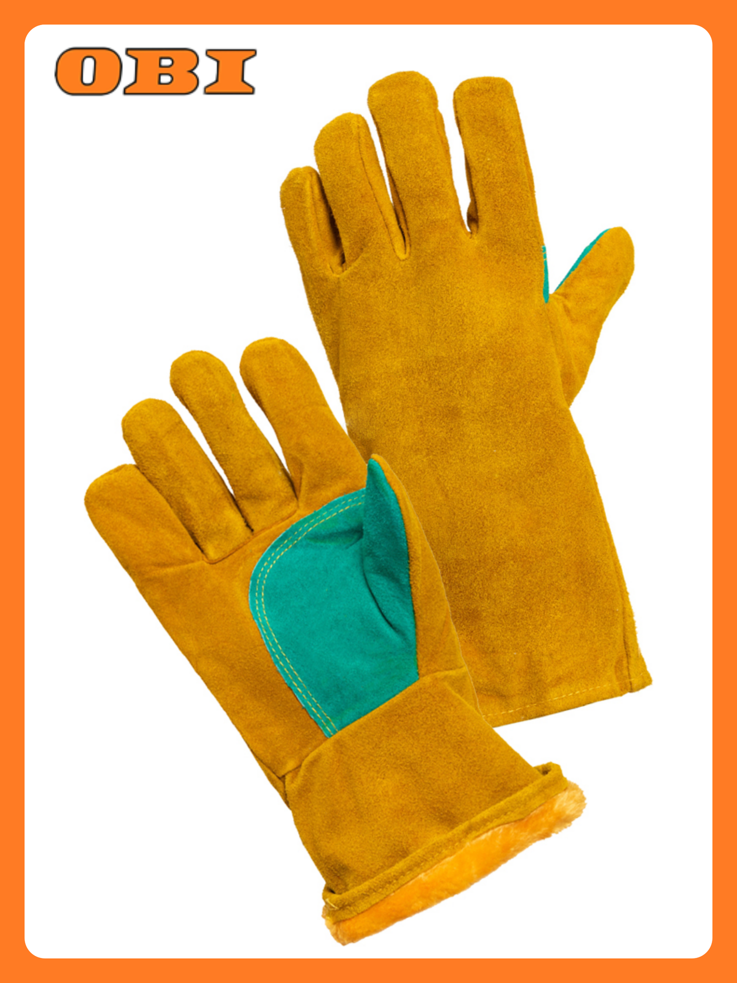 Краги, спилок, утепленные, с усилением, многоразовые, желтые, размер L/XL