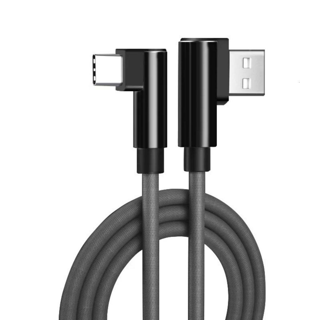 Двойной кабель для передачи данных Type c с тканевой оплеткой USB для мобильного телефона универсальный-2 м-черный