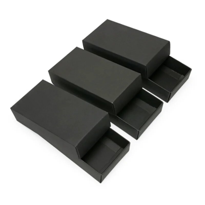 StoBag подарочные коробки из крафт-бумаги 10/20 шт. Черный, Black, 10pcs 22.5x9.5x4.4cm