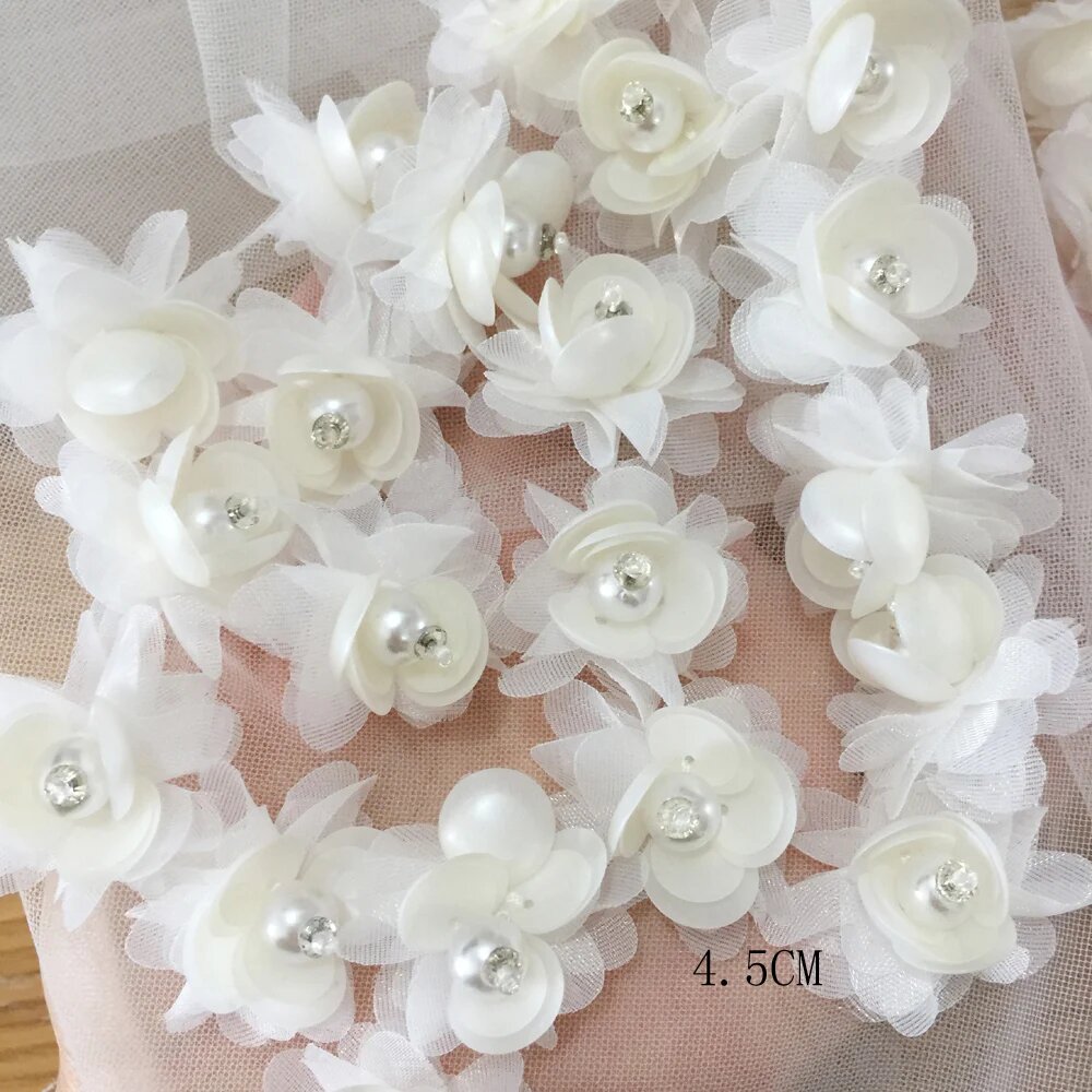 Белые вышитые цветочные аппликации ZYLPYY, 5 шт Белый, Style 7 White
